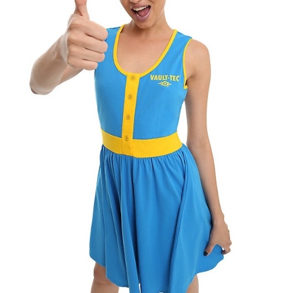 Bioworld | Dresses | New Fallout 4 Vault 11 Cosplay Dress | Poshmark